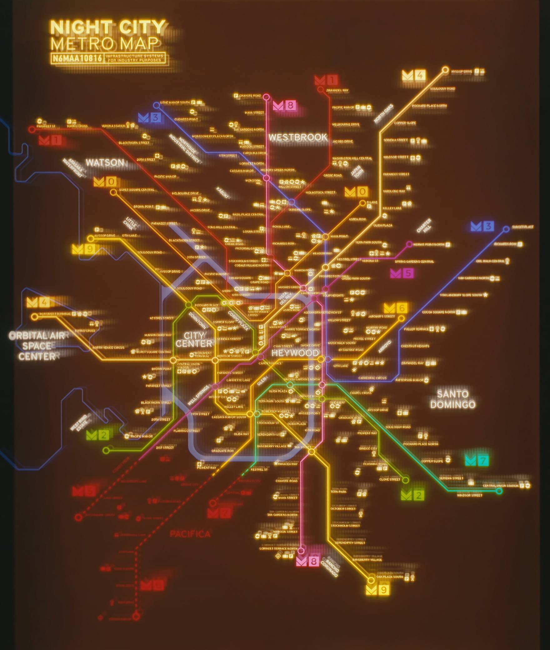 Les cartes de la ville Night City - cyberpunk 2077